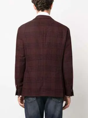 Brunello Cucinelli Single-breasted Tartan Frieze Blazer