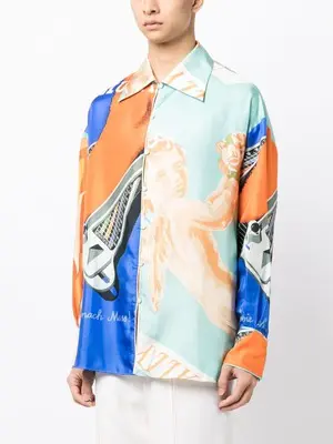 Bally Abstract-print Panelled Shirt