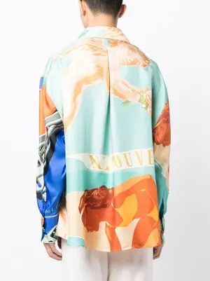 Bally Abstract-print Panelled Shirt