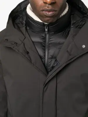 FAY Double Morning Raincoat - Black