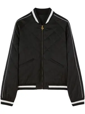 Palm Angels Logo-embroidered Quilted Jacket - Black