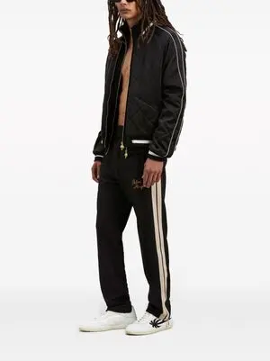 Palm Angels Logo-embroidered Quilted Jacket - Black