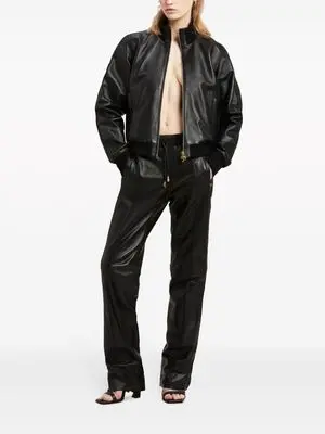 Palm Angels Zip-up Leather Bomber Jacket