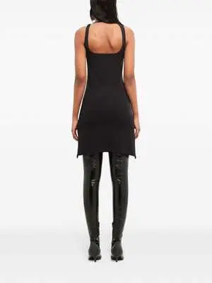 COURREGES Strap-detail Jersey Minidress - Black
