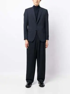 BOSS Notched-lapels Single-breasted Blazer - Blue