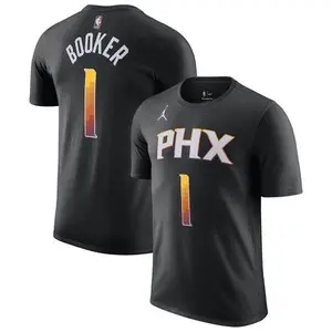 JORDAN BRAND Devin Booker Phoenix Suns 2022/23 Statement Edition Name & Number T-shirt - Black