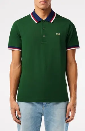 Lacoste Regular Fit Stretch Piqué Polo 132 Vert