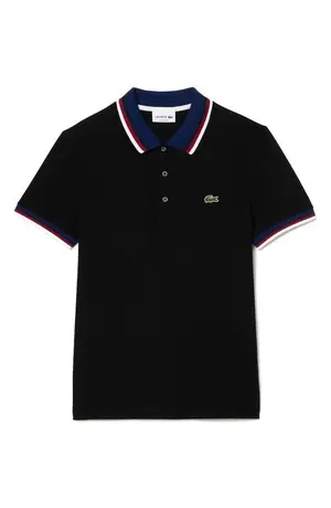 Lacoste Regular Fit Stretch Piqué Polo - Noir