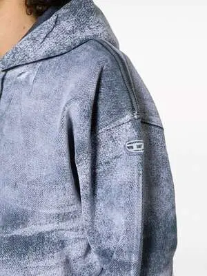 DIESEL® Tie-dye Cotton Hoodie - Blue