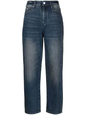 Armani Exchange Distressed Straight-leg Jeans