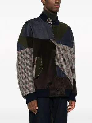 BARACUTA Patchwork-design Bomber Jacket
