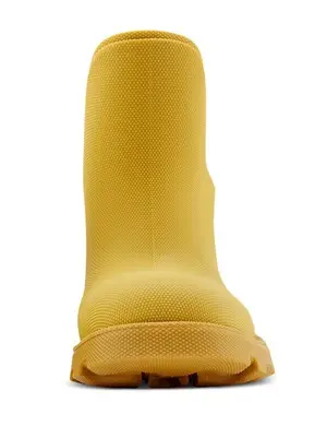 Burberry Pebbled Rubber Rain Boots - Yellow