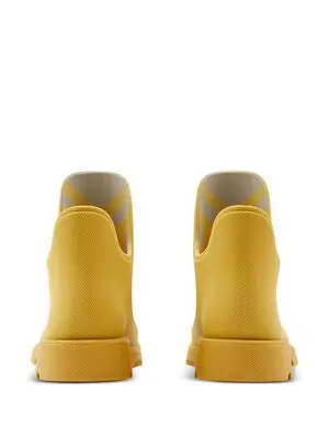 Burberry Pebbled Rubber Rain Boots - Yellow
