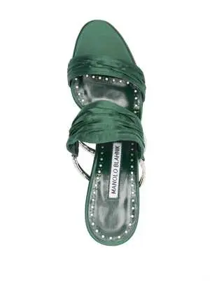 Manolo Blahnik 70mm Chinap Crystal-buckled Sandals
