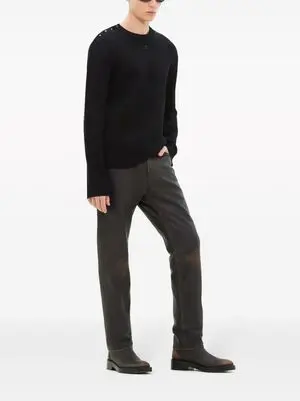 COURREGES Logo-patch Buttoned Jumper - Black