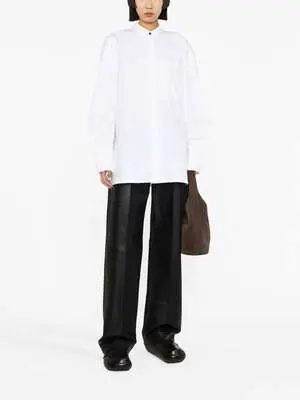 JIL SANDER Band-collar Cotton Shirt - White