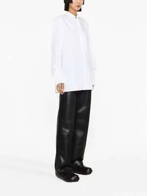 JIL SANDER Band-collar Cotton Shirt - White