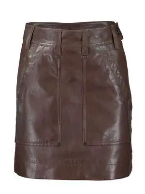 Brunello Cucinelli Cargo Leather Miniskirt