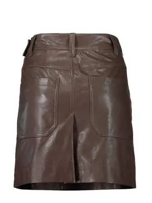 Brunello Cucinelli Cargo Leather Miniskirt