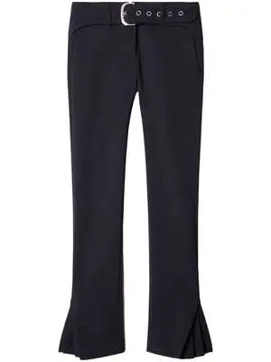 Off-White Belted Flared Virgin Wool Trousers