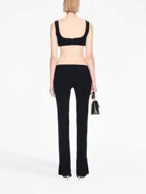 Off-White Belted Flared Virgin Wool Trousers