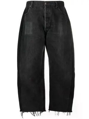 B Sides Cropped Wide-leg Jeans