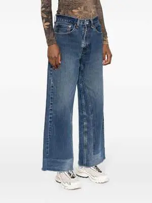 B Sides Frayed Hem Wide Leg Jeans