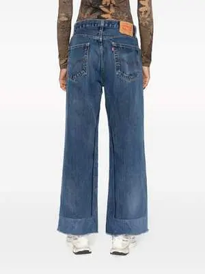 B Sides Frayed Hem Wide Leg Jeans