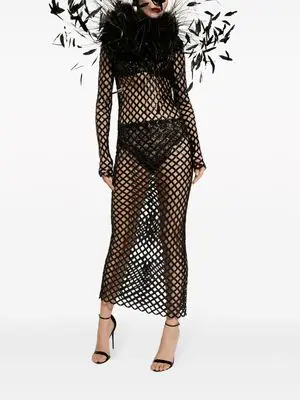 Dolce & Gabbana Maxi Sequined Mesh Dress