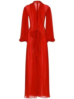 Dolce & Gabbana Silk Chiffon Maxi Dress - Red