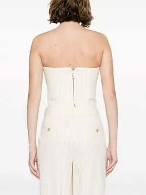 Zimmermann Cropped Pinstriped Corset-style Top