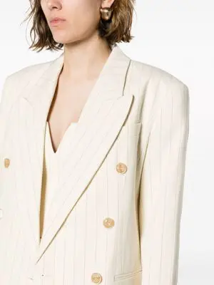 Zimmermann Luminosity Pinstriped Double-breasted Blazer - Neutrals