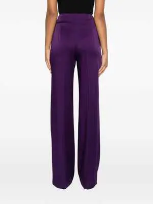 Alberta Ferretti Pleat-detail Straight-leg Trousers - Purple