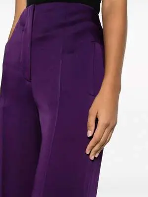 Alberta Ferretti Pleat-detail Straight-leg Trousers - Purple