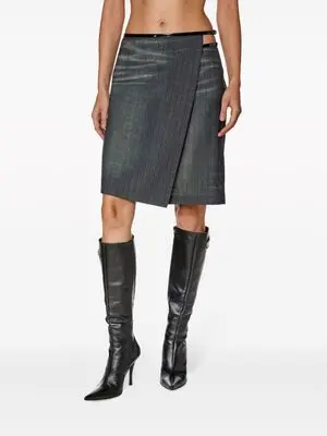 DIESEL® Pinstripe Virgin Wool Wrap Skirt