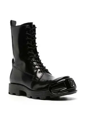 DIESEL® D-hammer D Lace-up Leather Boots - Black