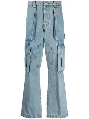 NAHMIAS Straight-leg Cargo Jeans - Blue