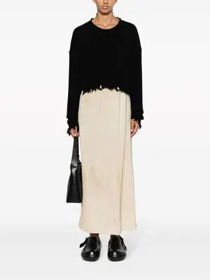 UMA WANG Distressed Ribbed-knit Sweater