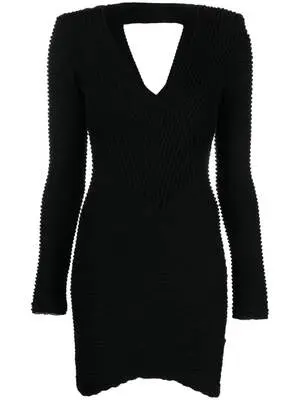 IRO PARIS Long-sleeved V-neck Minidress - Black