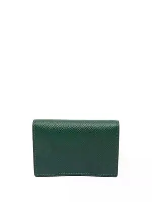 Smythson Logo-stamp Leather Wallet - Green