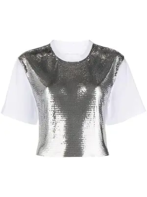 Rabanne Metallic Mesh T-shirt - Silver