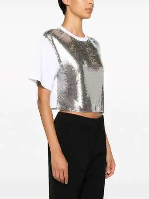 Rabanne Metallic Mesh T-shirt - Silver