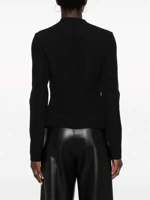 MSGM Bow-detail Long-sleeve Top - Black