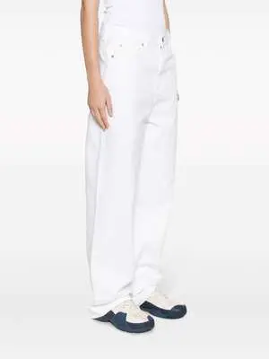 Wardrobe.NYC Low-rise Straight-leg Jeans - White
