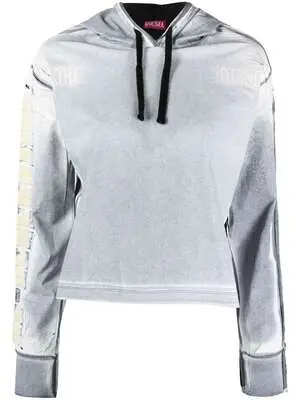 DIESEL® F-carlye Logo-embroidered Cotton Hoodie - Grey