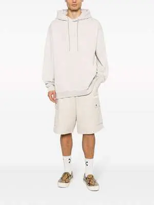 MSGM Tonal Logo-print Cotton Hoodie - Grey