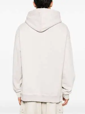 MSGM Tonal Logo-print Cotton Hoodie - Grey