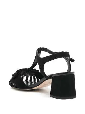 STUDIO CHOFAKIAN Marly 45mm Bow-detailing Suede Sandals - Black