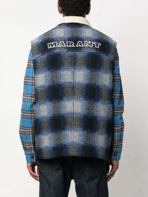 MARANT Kiran Checked Gilet - Blue