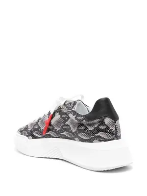 GIULIANO GALIANO Python-print Leather Sneakers - Black